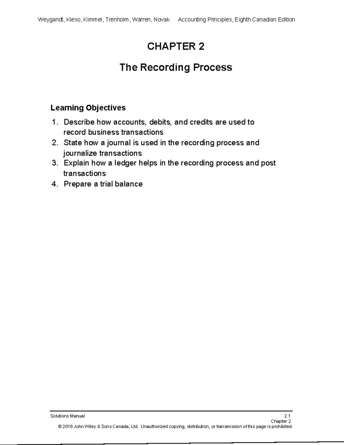 Ch02 - Solution manual ch2 - CHAPTER 2 The Recording Process Learning ...