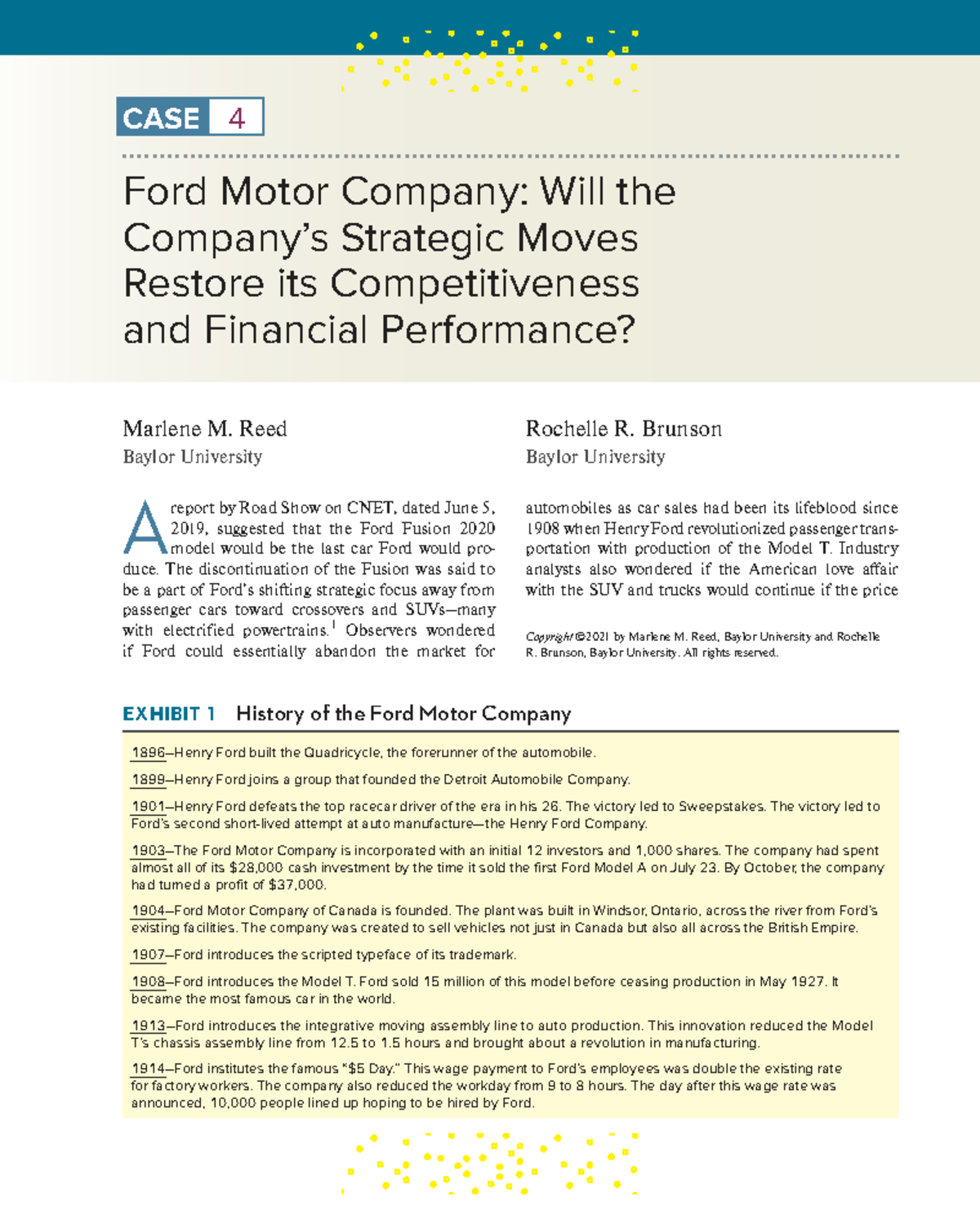 Ford Case Study: Strategy and Competitiveness Analysis - Studocu