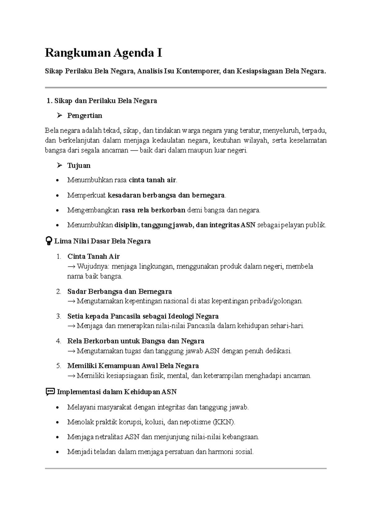 Rangkuman MOOC Bela Negara dan Peran ASN dalam Smart Governance - Studocu