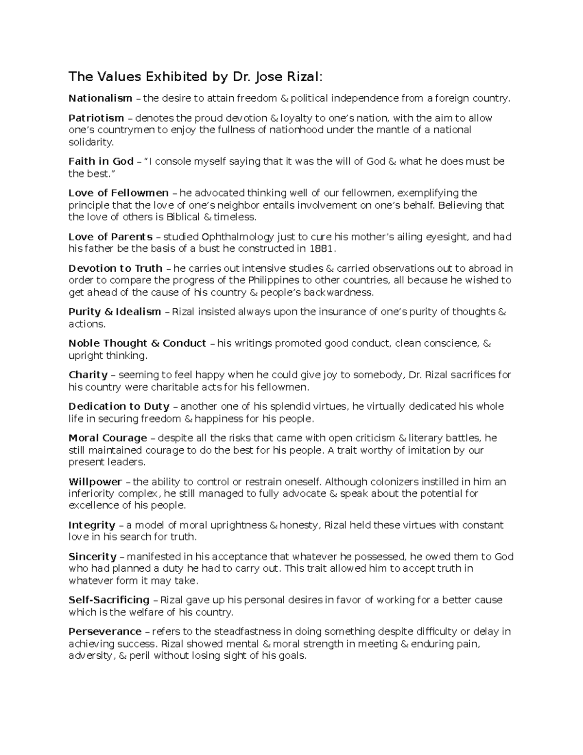 The Values of Dr. Jose Rizal: Insights on Nationalism & Patriotism ...