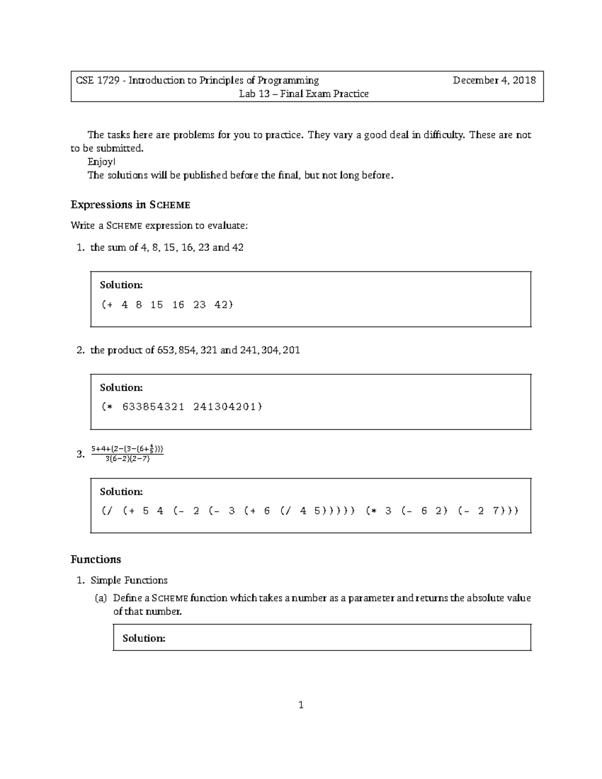 Final-review-answers - CSE 1729 Introduction to Principles of ...