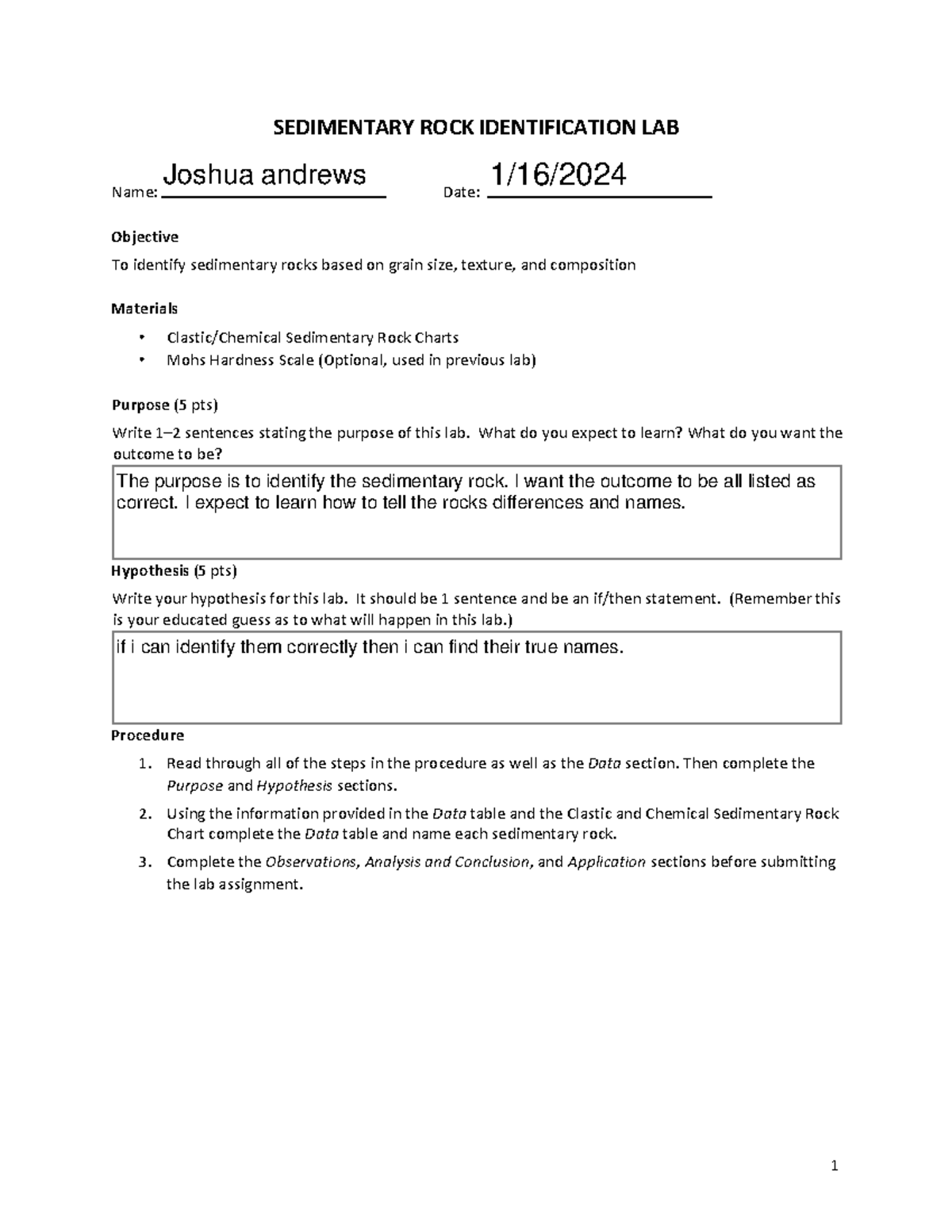Sedimentary Rock Identification Lab - HF Study Guide - Studocu