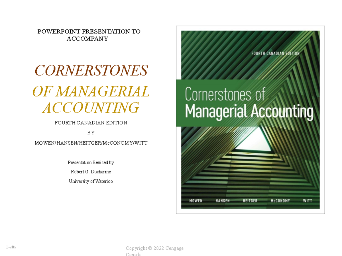 C01 PowerPoint Presentation: Intro to Managerial Accounting (4th Ed ...