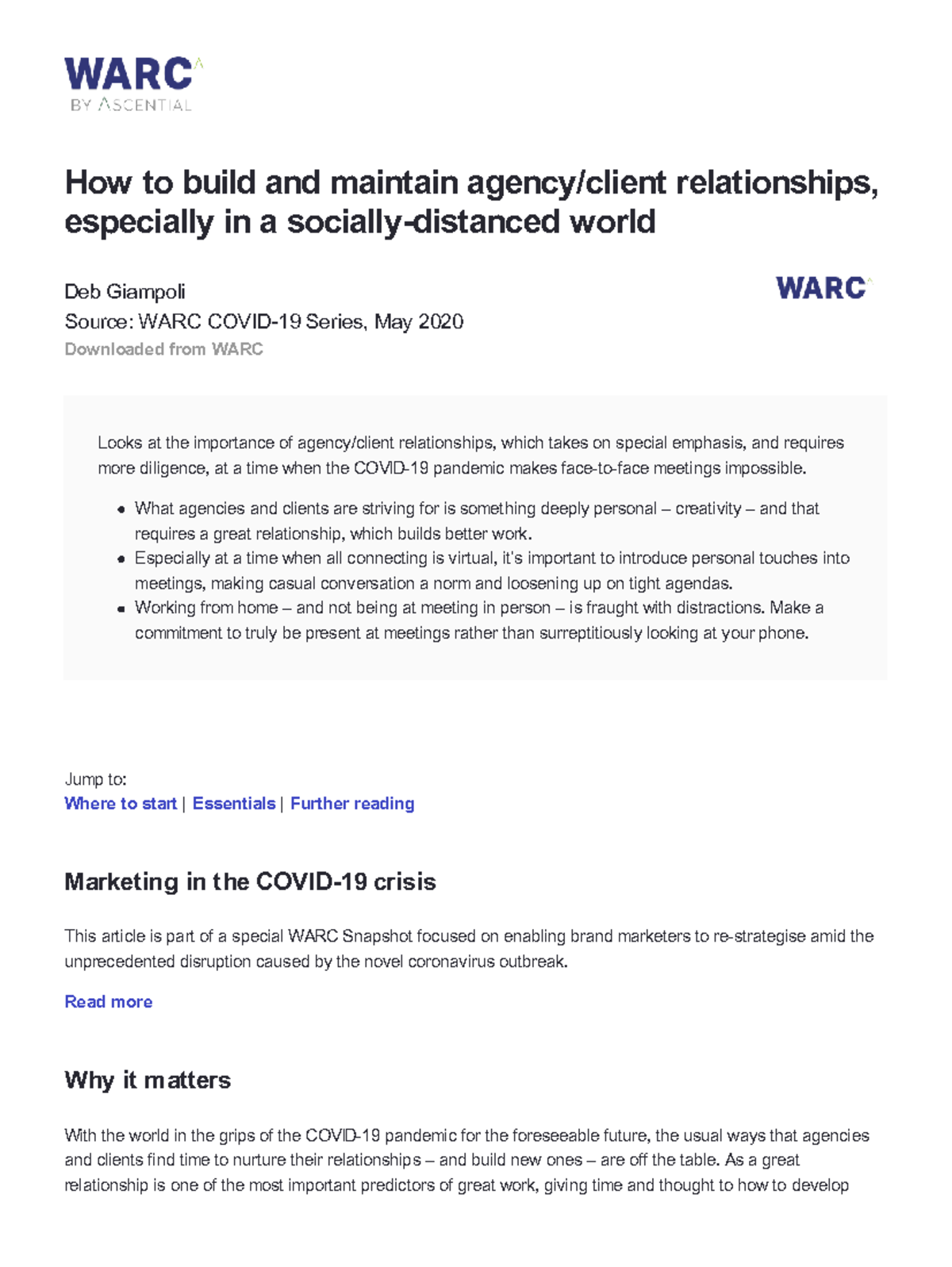 Building and Maintaining Agency-Client Relationships in a Socially ...