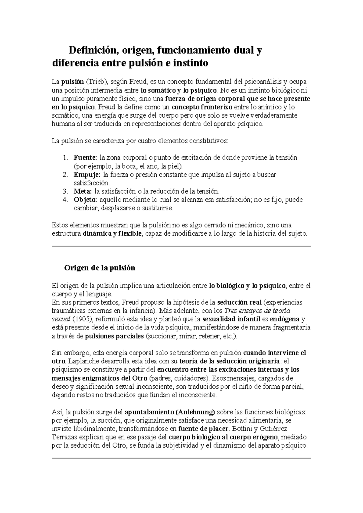 Resumen sobre la Pulsión: Definición y Diferencias con el Instinto ...