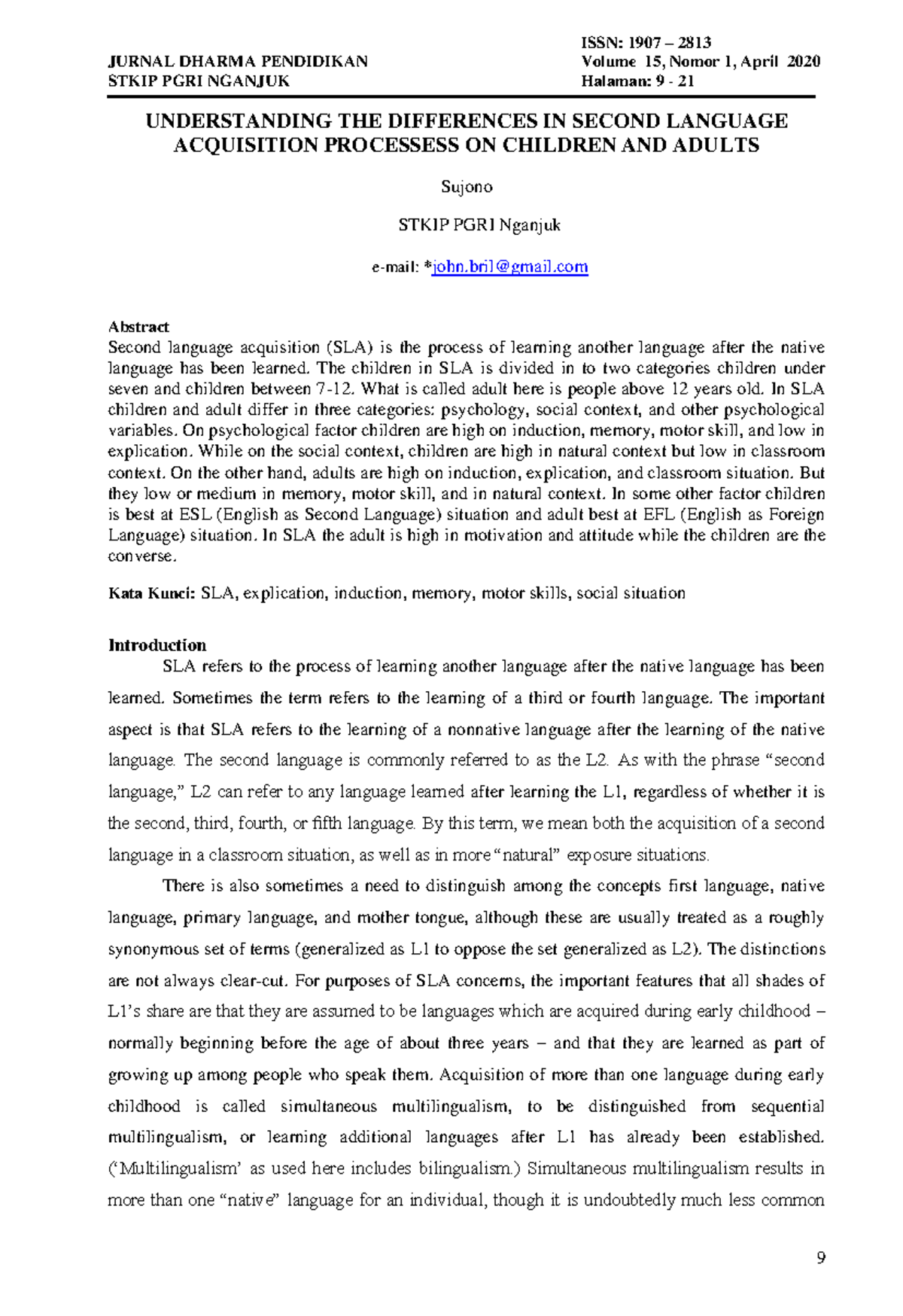 Understanding SLA Differences: Children vs. Adults (STKIP PGRI Nganjuk ...