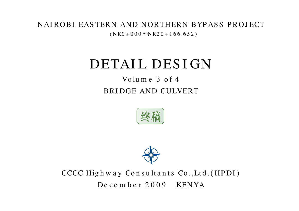 NAIROBI EASTERN AND NORTHERN PASS PROJECT: Bridge & Culvert Design ...
