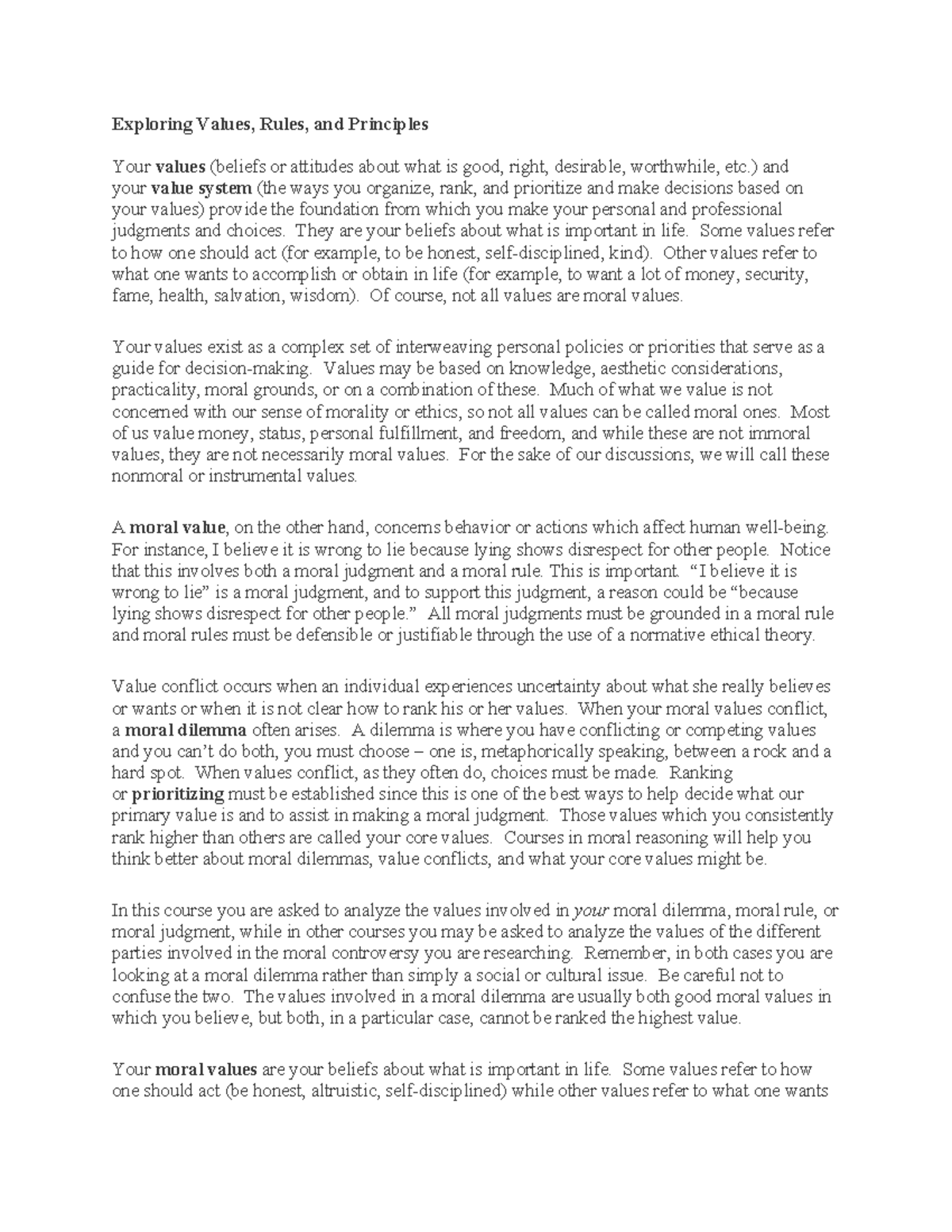 Understanding Value Conflicts and Moral Dilemmas in Decision-Making ...