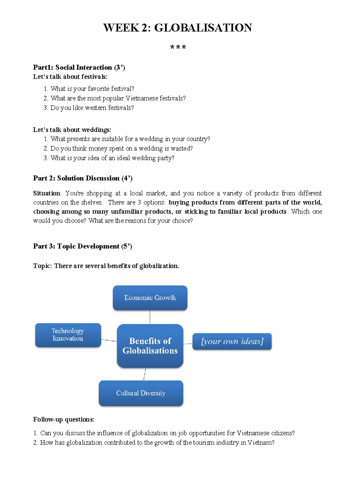 Week 2 Unit 1 Globalization Discussion and Activities - Studocu