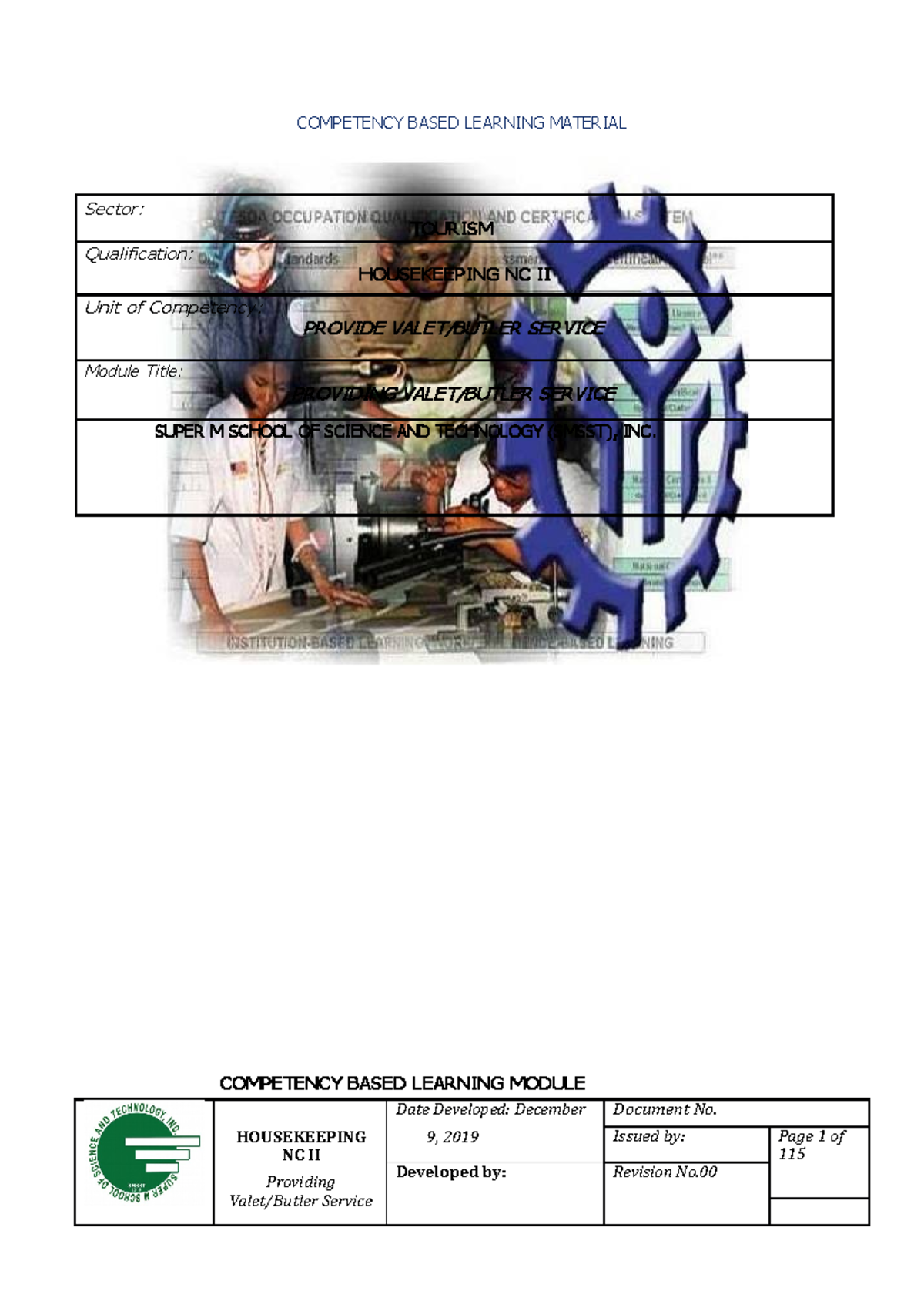 Providing Valet/Butler Service - Housekeeping NC II Module 1213 - Studocu