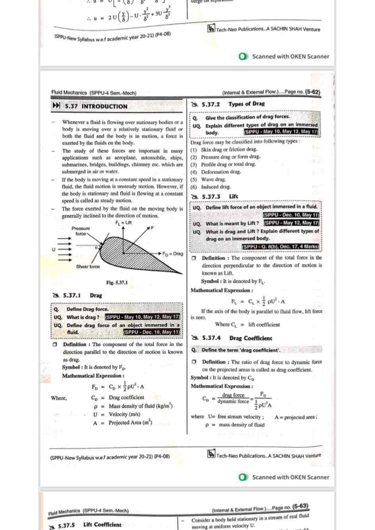 Unit 5 FM Answer - Mechanical Engineering Fluid Mechanics - verge on supervision Publications. A ...