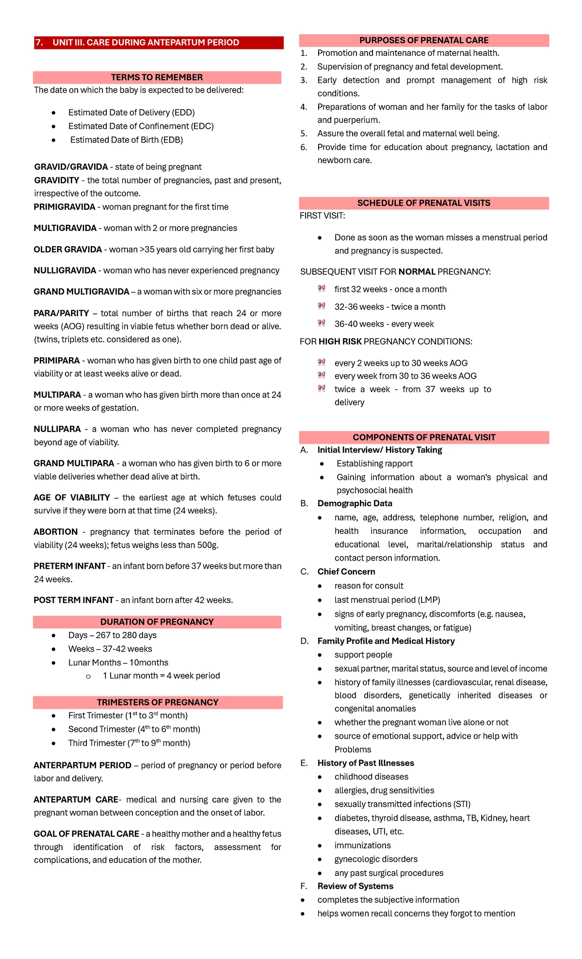 Prenatal Visit Checklist: Essential Measurements & Procedure Guide ...