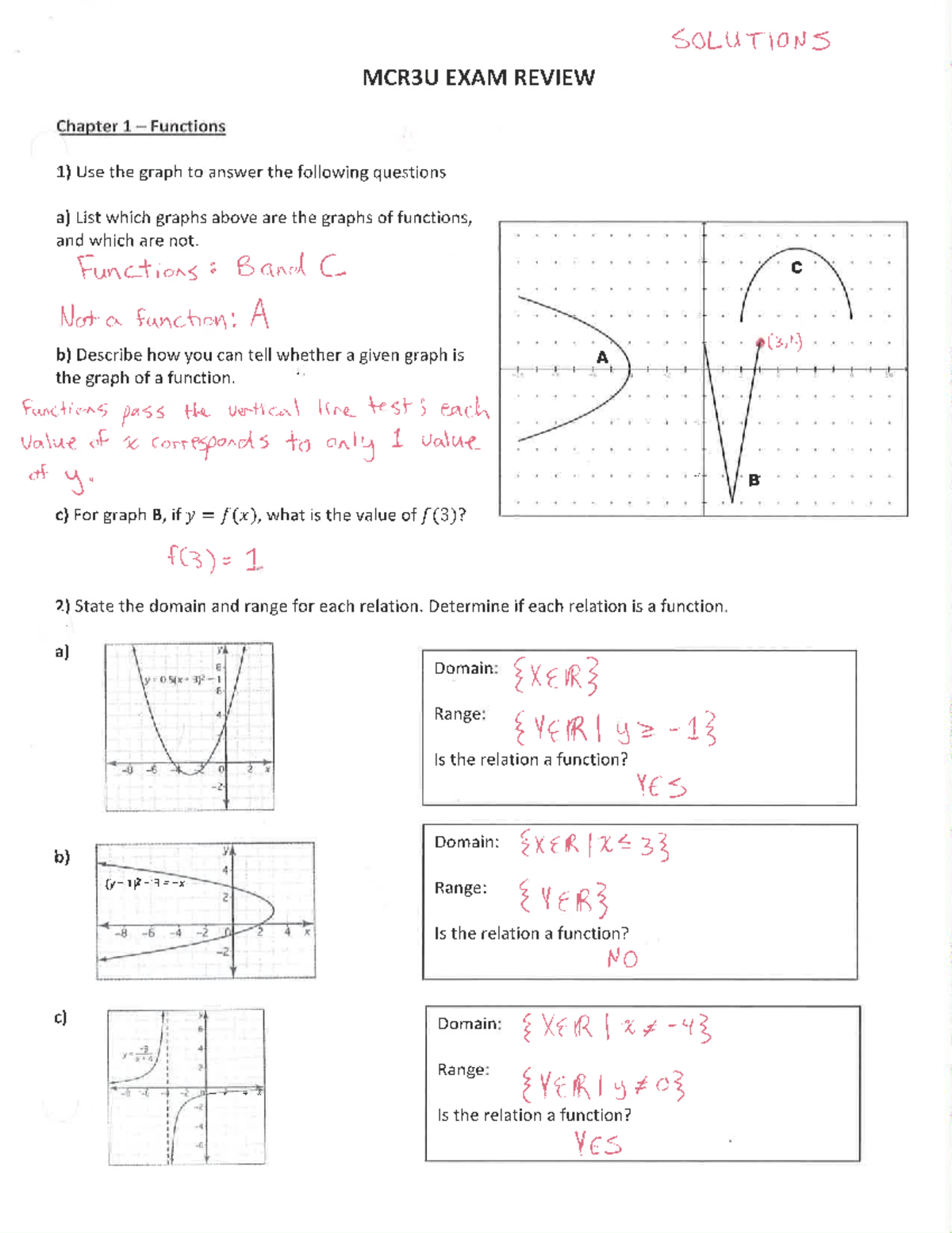 MCR3U Full Exam Review & Solutions Overview - Studocu