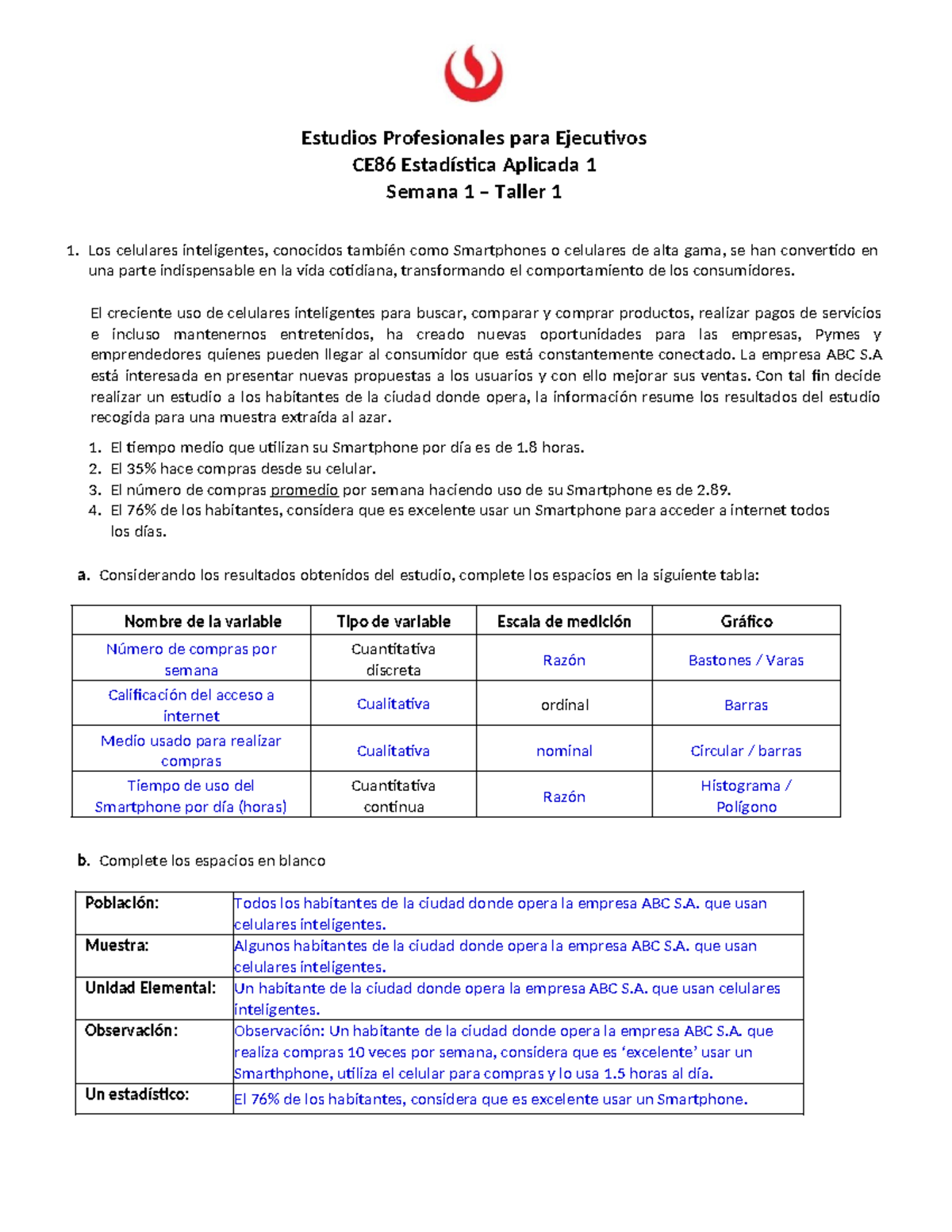 CE86 2025 02 Taller 1: Tablas de Frecuencia y Gráfica de Pareto - Studocu