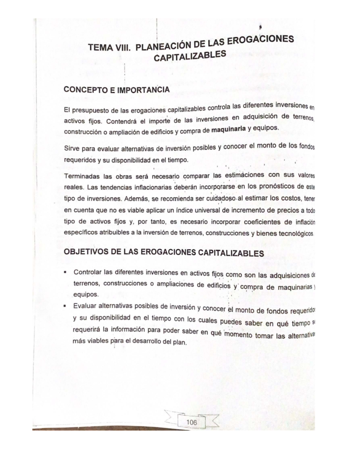 TEMA: PLANEACIÓN DE EROGACIONES CAPITALIZABLES Y SU IMPORTANCIA - Studocu
