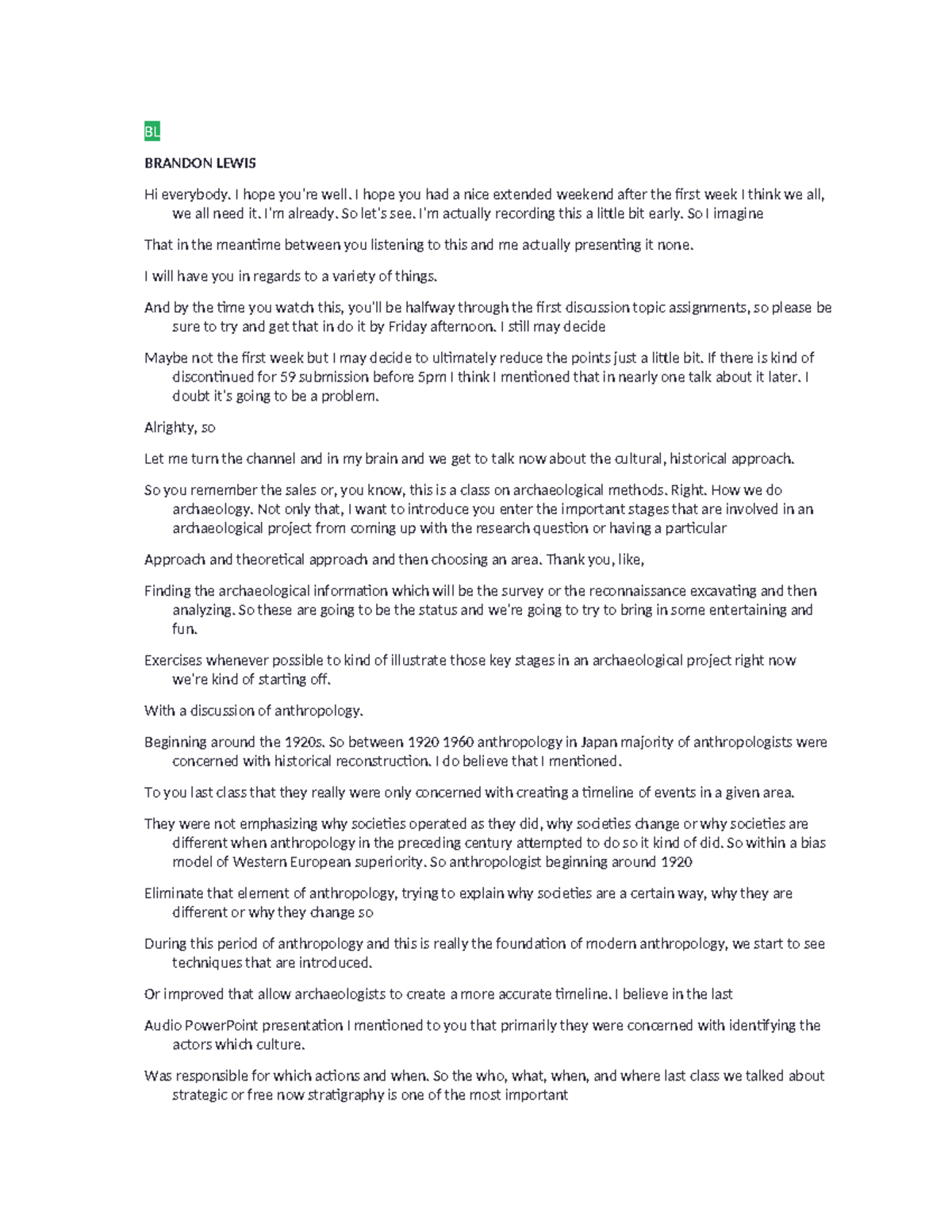 Ethnographic Analogy & Stylistic Variation in Archaeology (BL) - Studocu