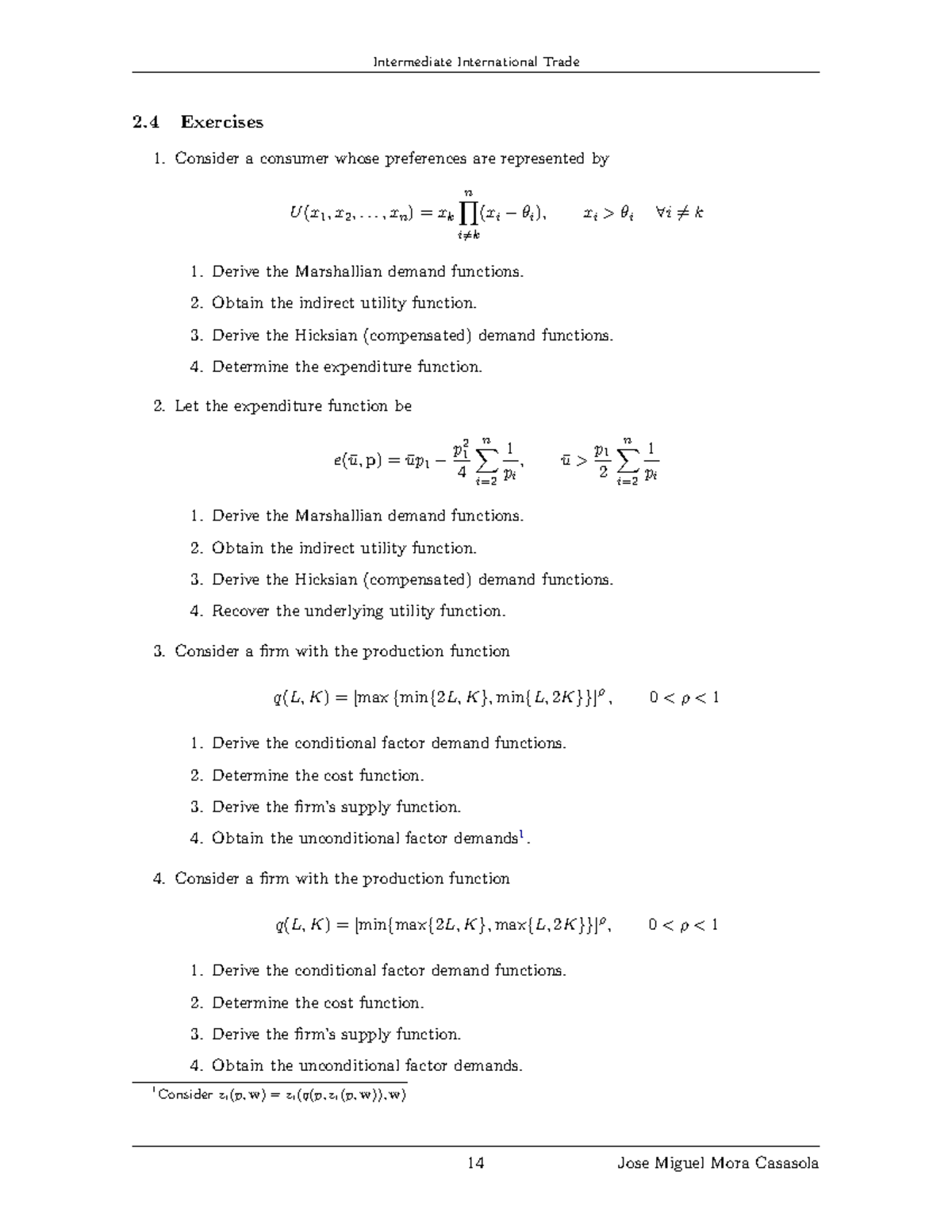 Intermediate International Trade 2.4: Practical Exercises on Demand ...