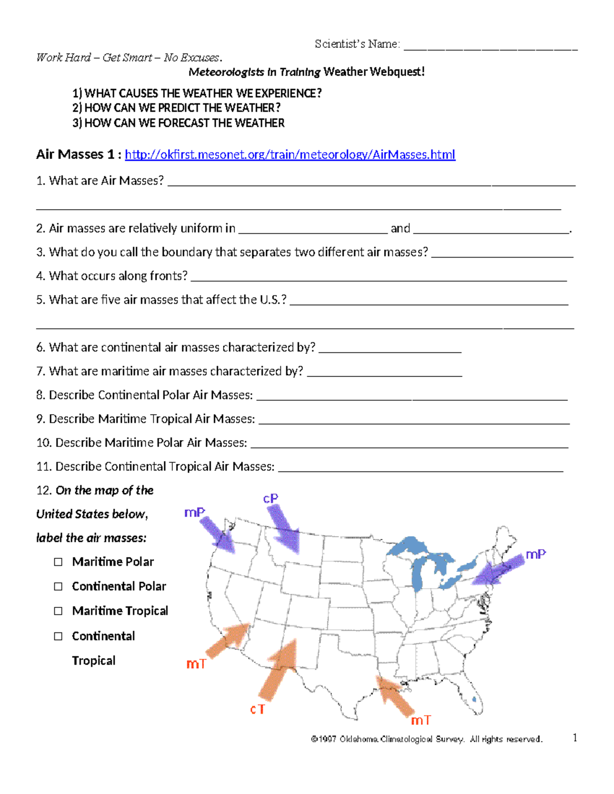 Meteorology Webquest: Understanding Weather Patterns and Forecasting ...