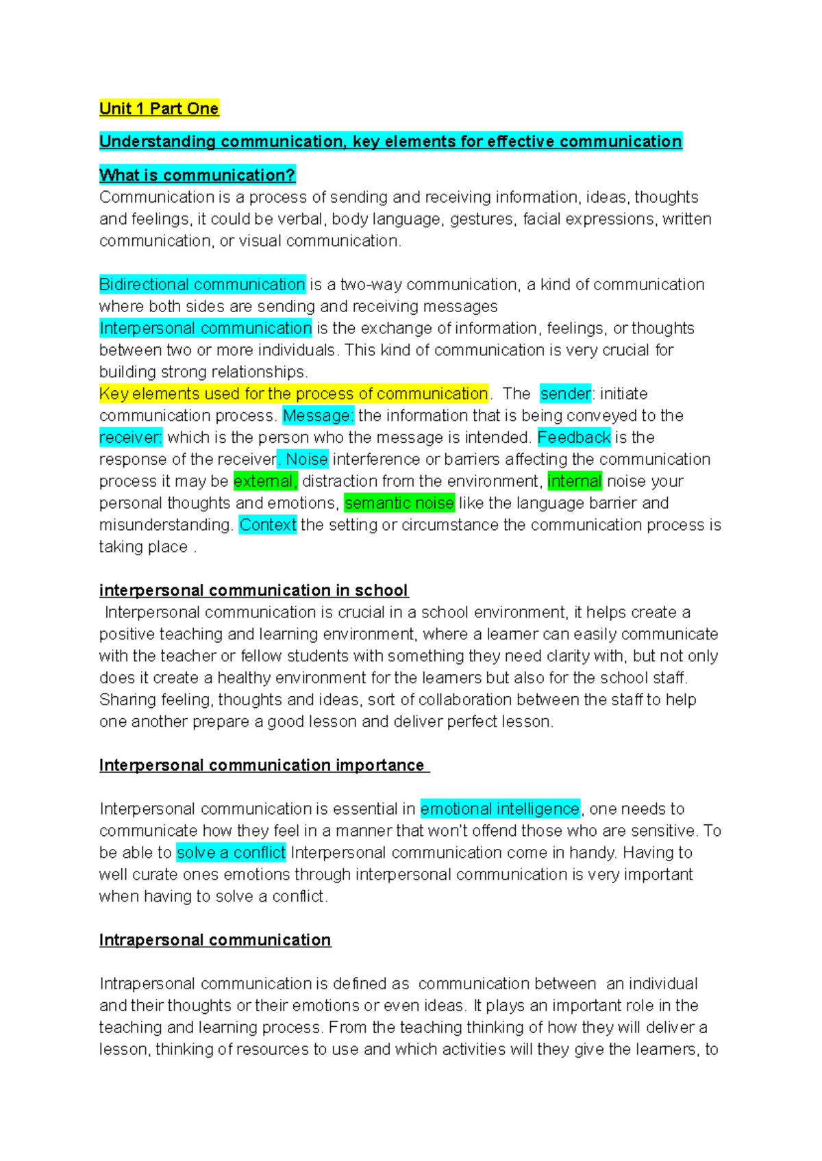 JLZ 300 Lecture Notes: Understanding Communication & Key Elements - Studocu