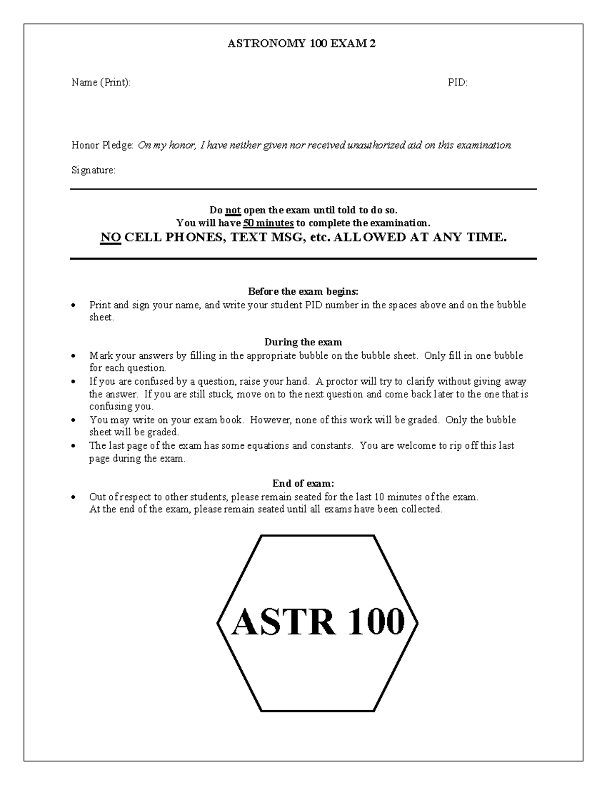 Astronomy 100, Exam 2: Comprehensive Practice Questions & Concepts ...