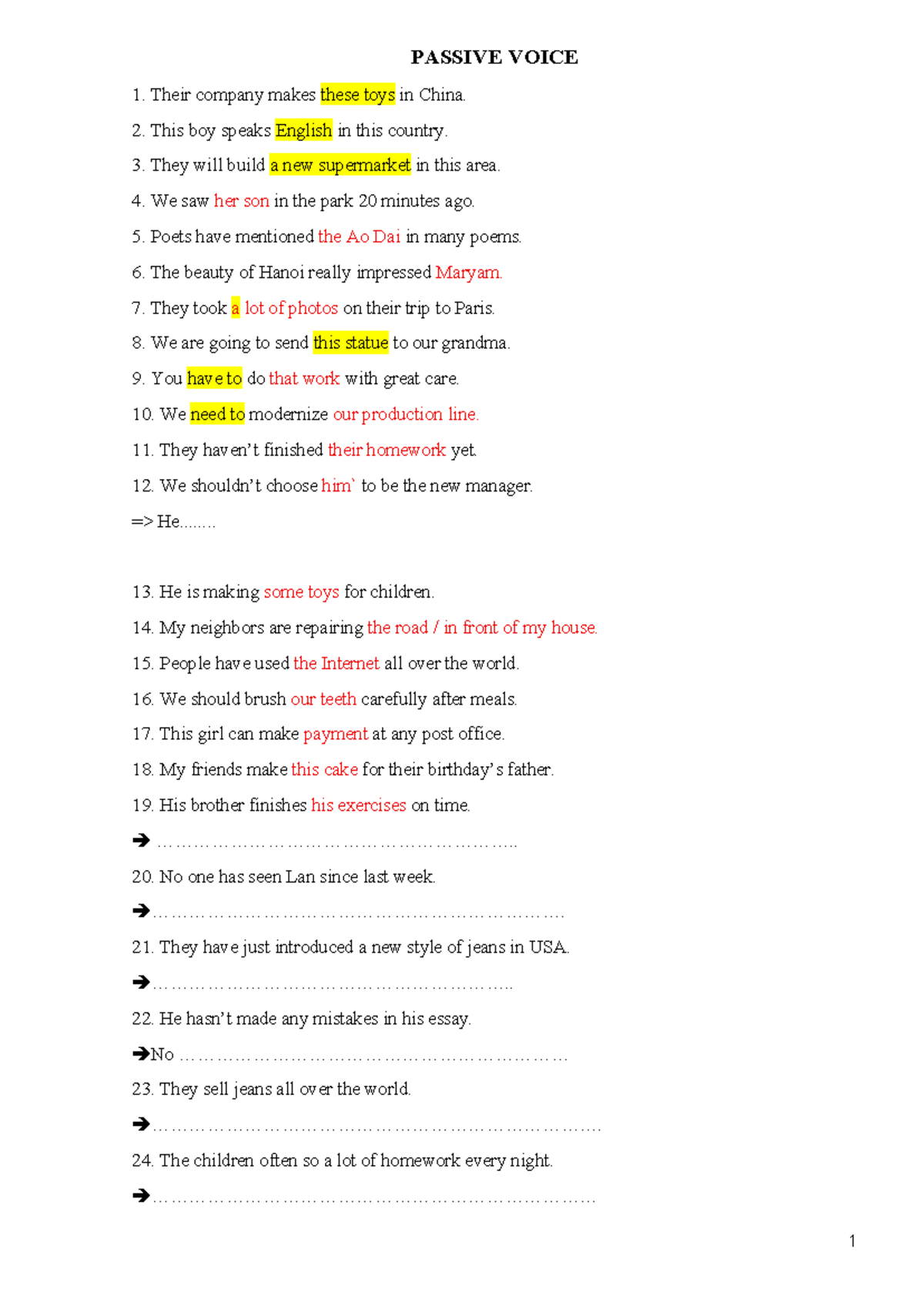 Passive Voice Exercises and Examples - Auto Recovery Save - Studocu