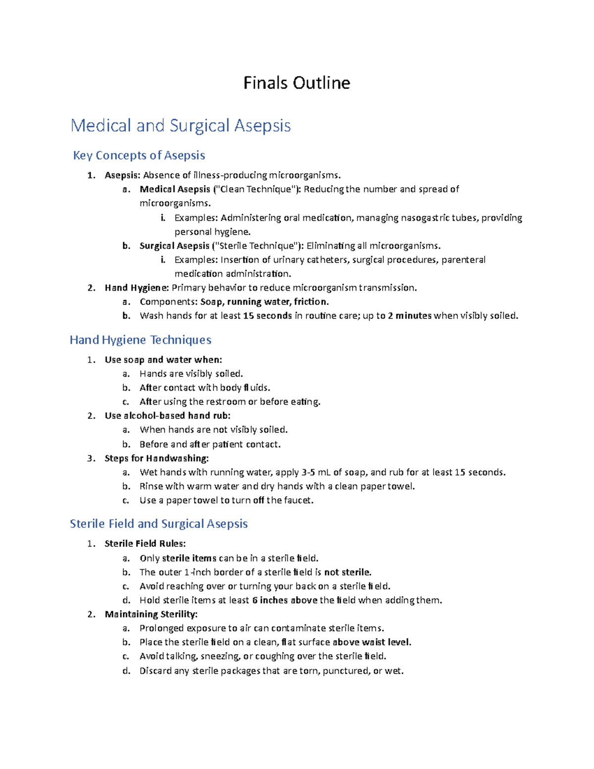 Final Exam Study Guide for Medical-Surgical Nursing (Course Code ...