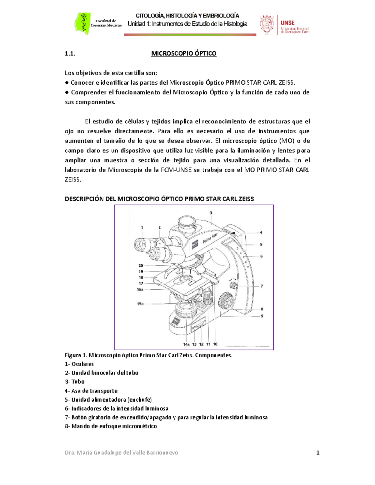 Microscopio óptico - Unidad 1: Instrumentos de Estudio de la Histología ...