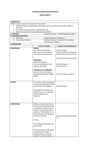 detailed lesson plans - DETAILED LESSON PLAN IN CREATIVE NONFICTION ...