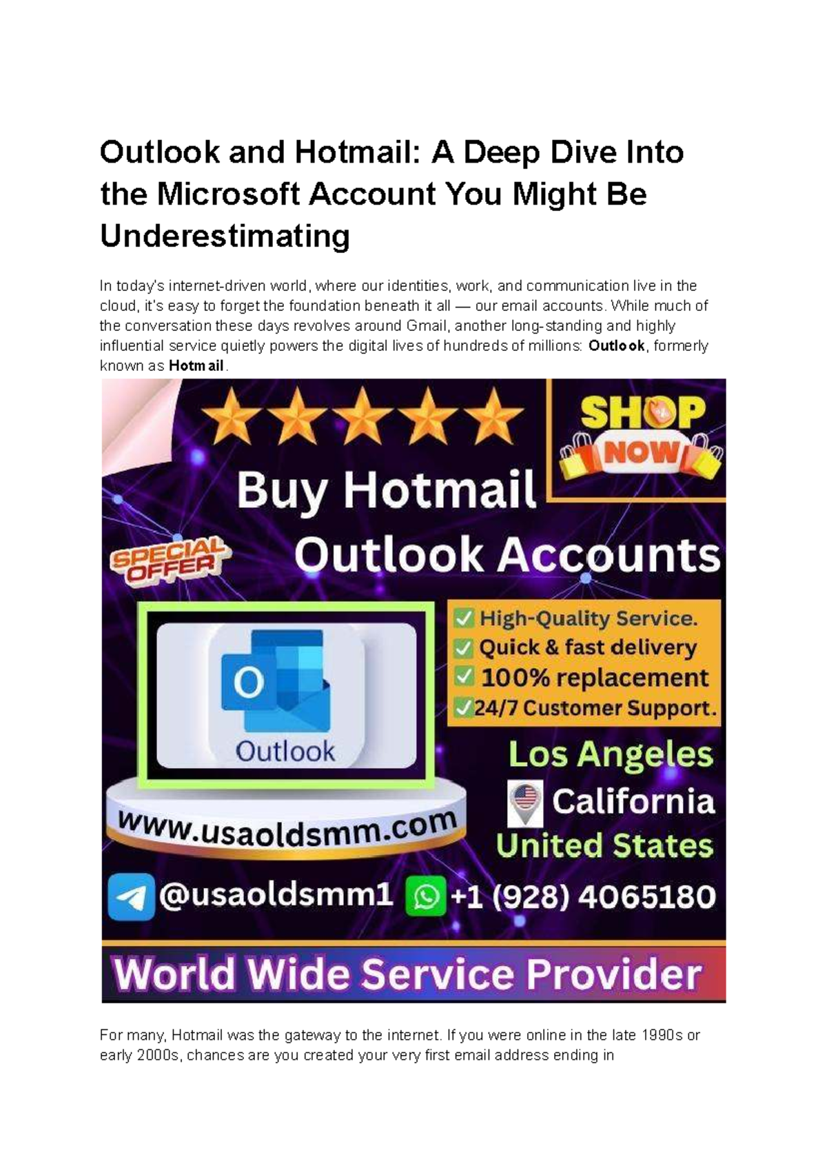 Outlook & Hotmail Accounts: Essential Guide to Microsoft Services - Studocu