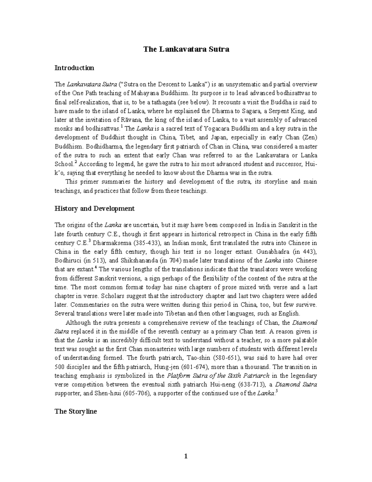 Lankavatara Sutra Overview and Key Teachings - e23e - Studocu