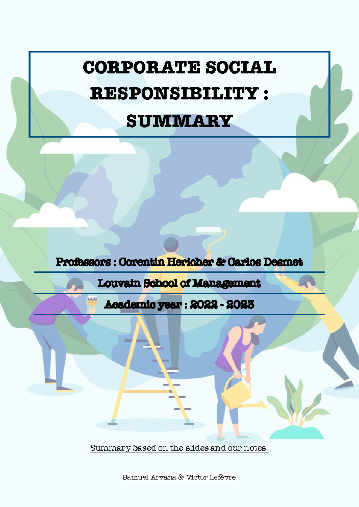 CSR LLSMS2905: Comprehensive Summary of Corporate Social Responsibility ...