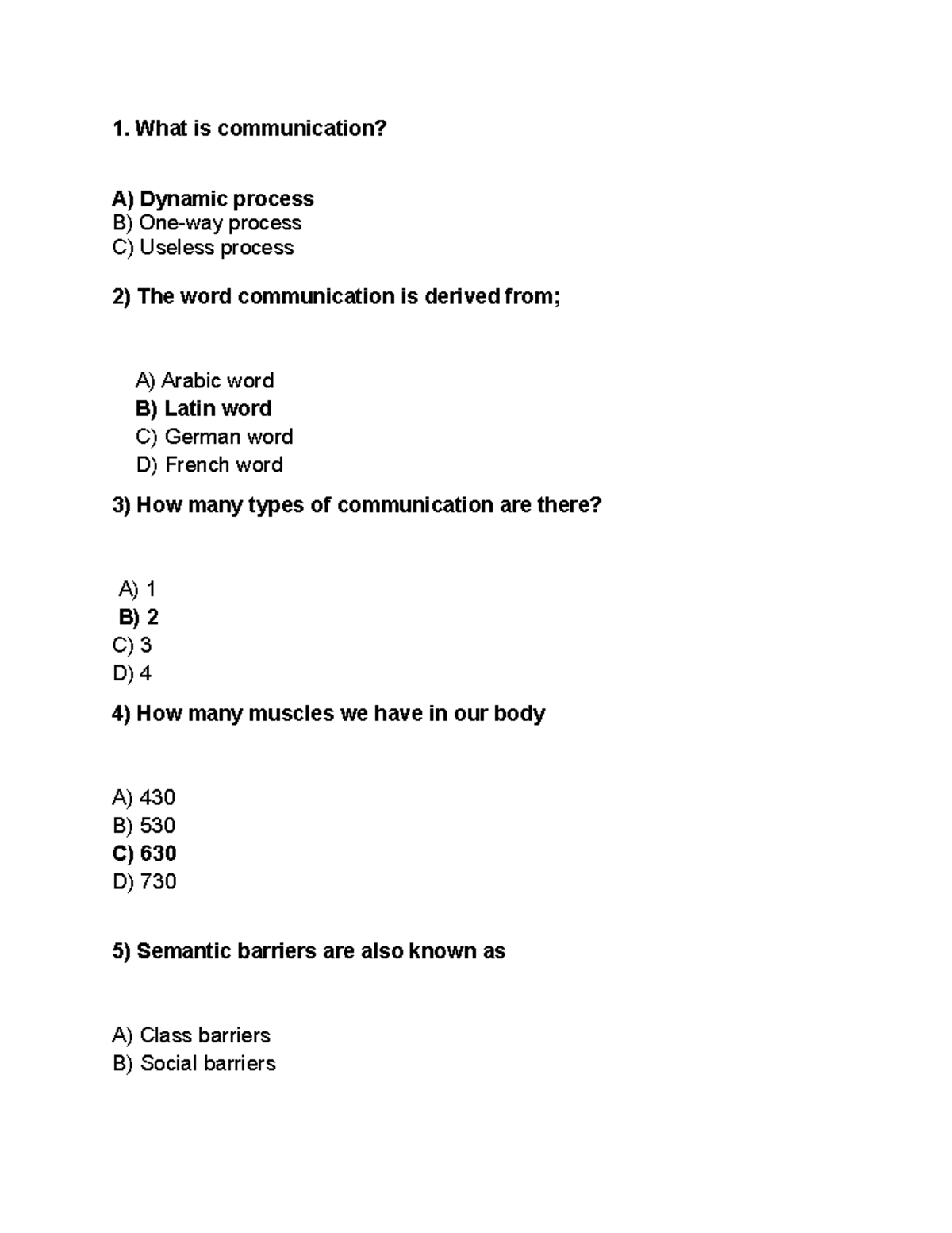 Communication Skills 1: Essential Concepts and Barriers Quiz - Studocu