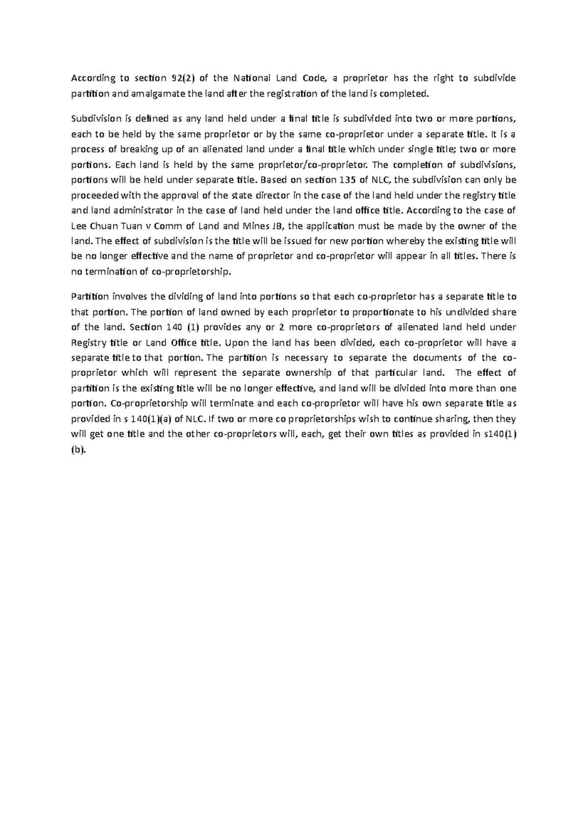 Difference partition and subdivision - According to secion 92(2) of the ...