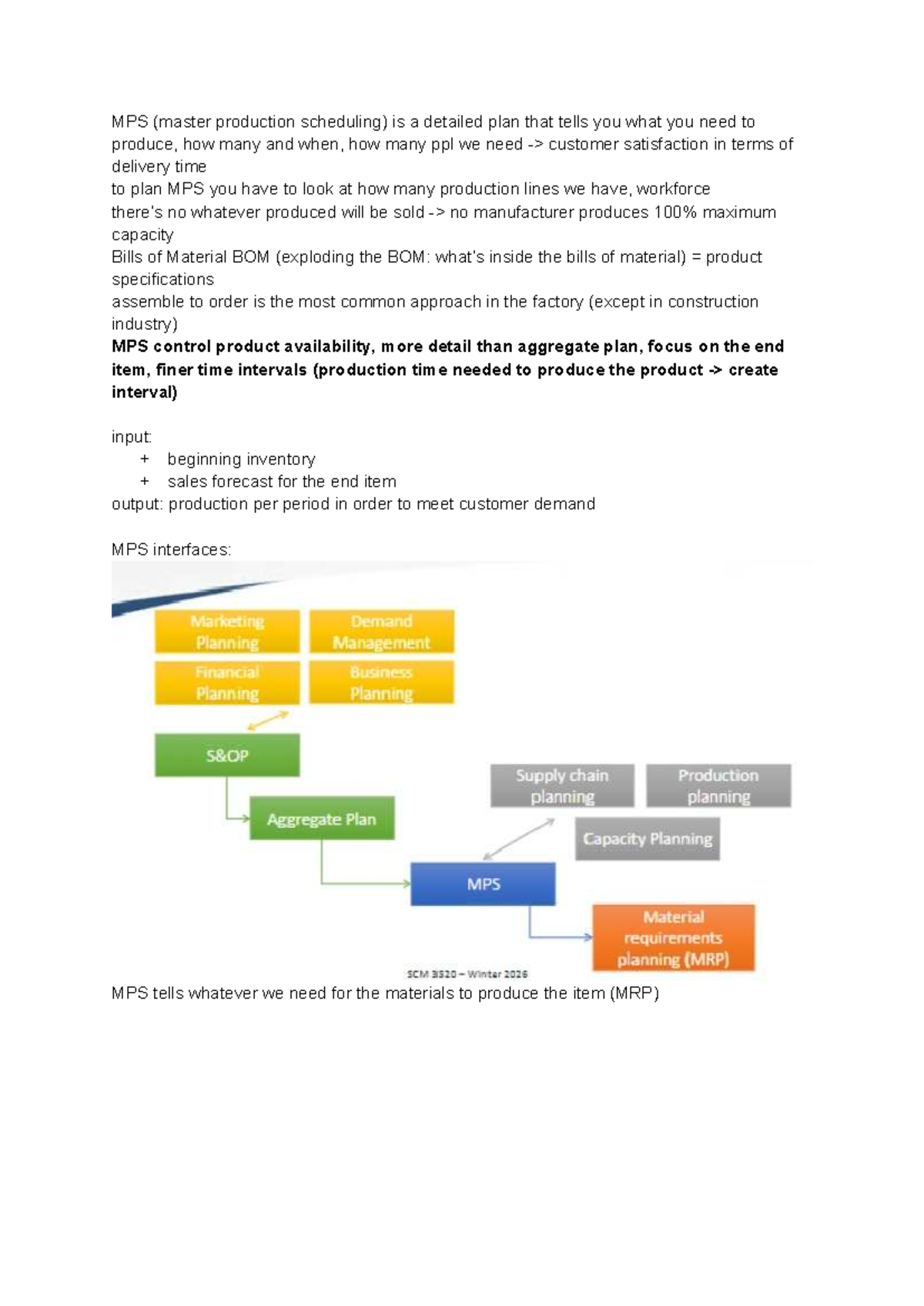 Chap 4 - MPS: Detailed Planning for Production & Customer Demand - Studocu