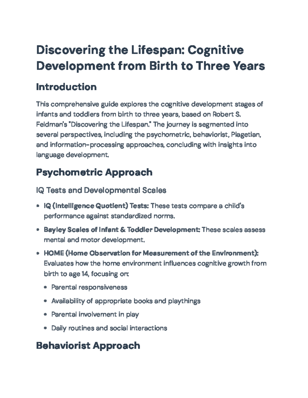 Cognitive Development Stages from Birth to 3 Years: Insights from PSY ...