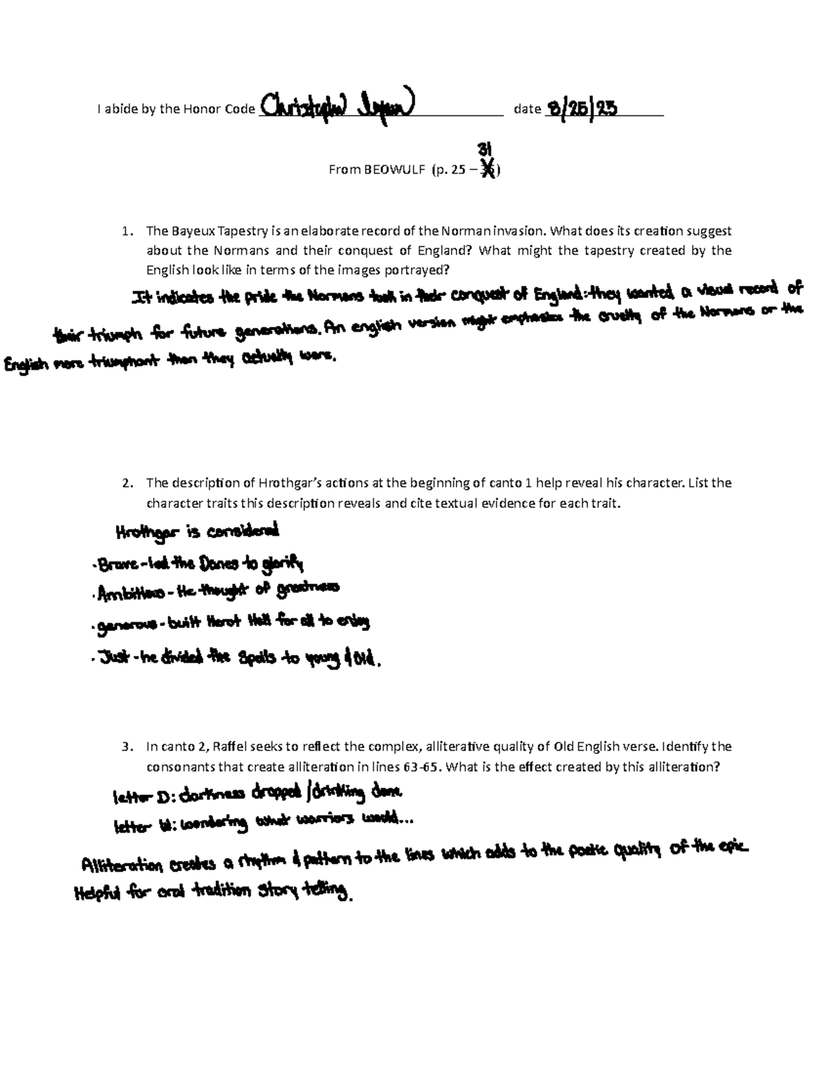 Beowulf Text Notes and Questions: Analysis and Themes (Cantos 11-37 ...