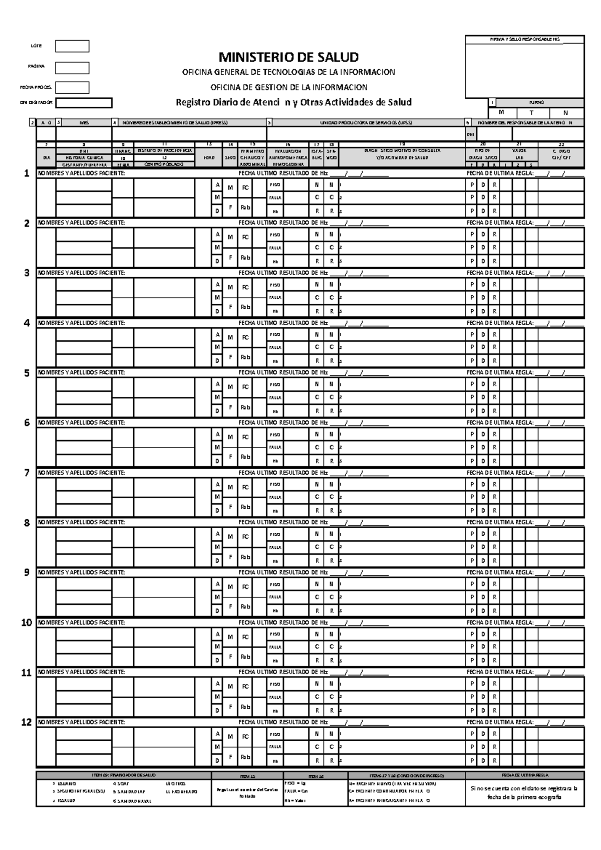 Registro Diario de Atención en Salud - Formato HIS - Studocu