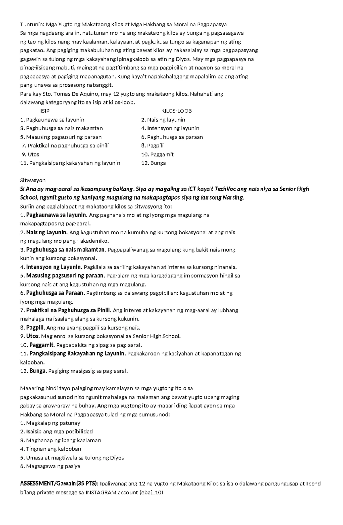 Filipino Week 3 - Handouts 2 - GRADES 1 to 12 DAILY LESSON LOG School ...