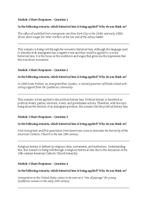 HIS 200 2-2 Module Two Short Responses - 2-2 Module Two Short Responses ...