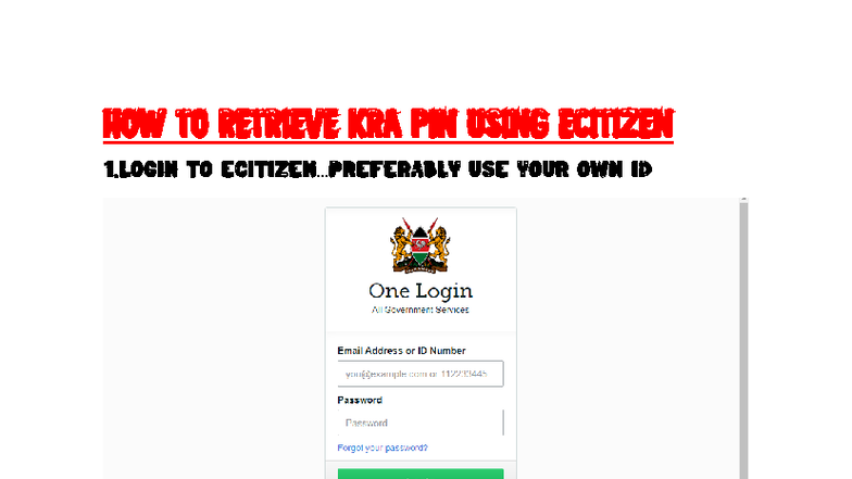HOW TO Retrieve KRA PIN Using Ecitizen - information communication ...