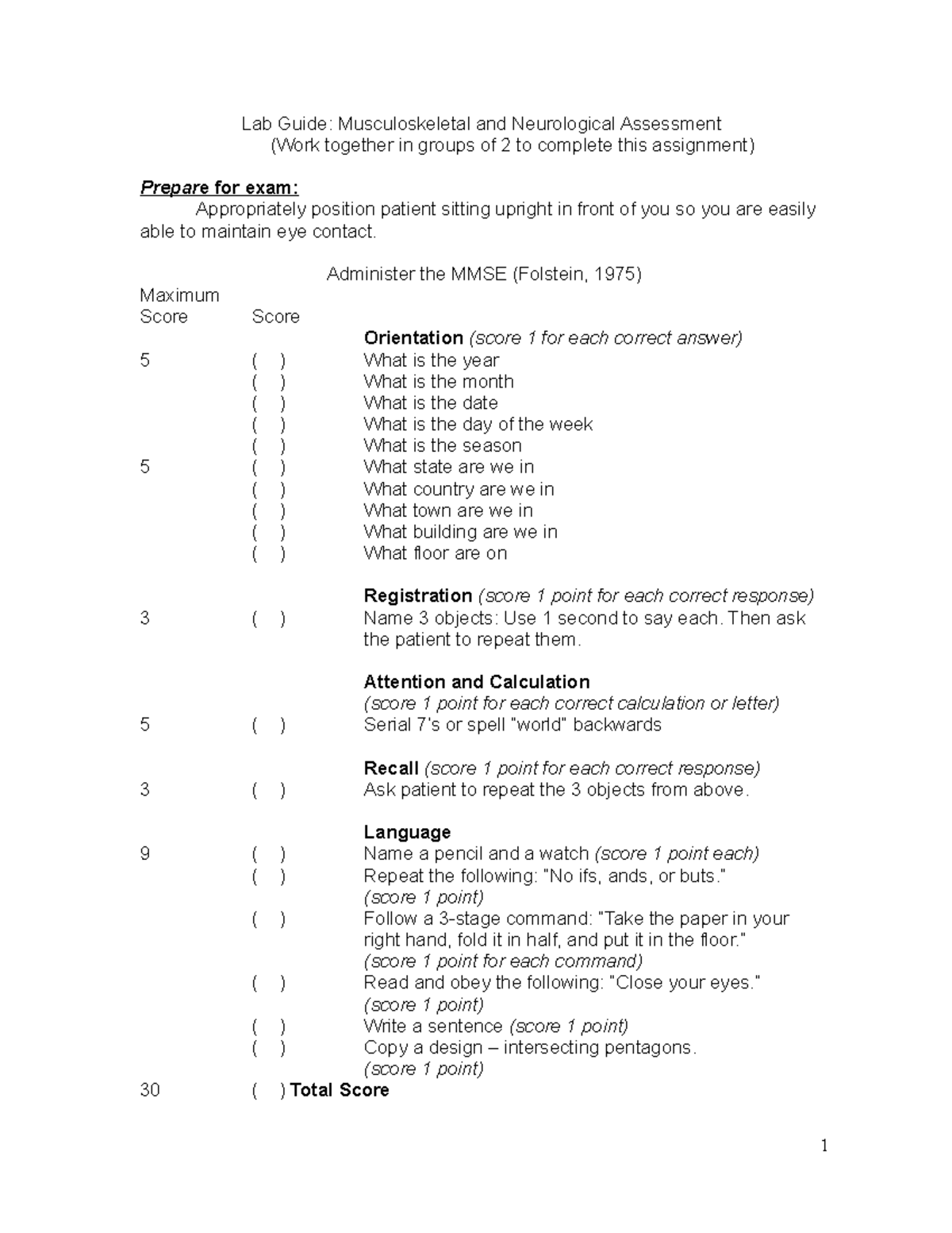 MS & Neuro lab guide - Lab Guide: Musculoskeletal and Neurological ...