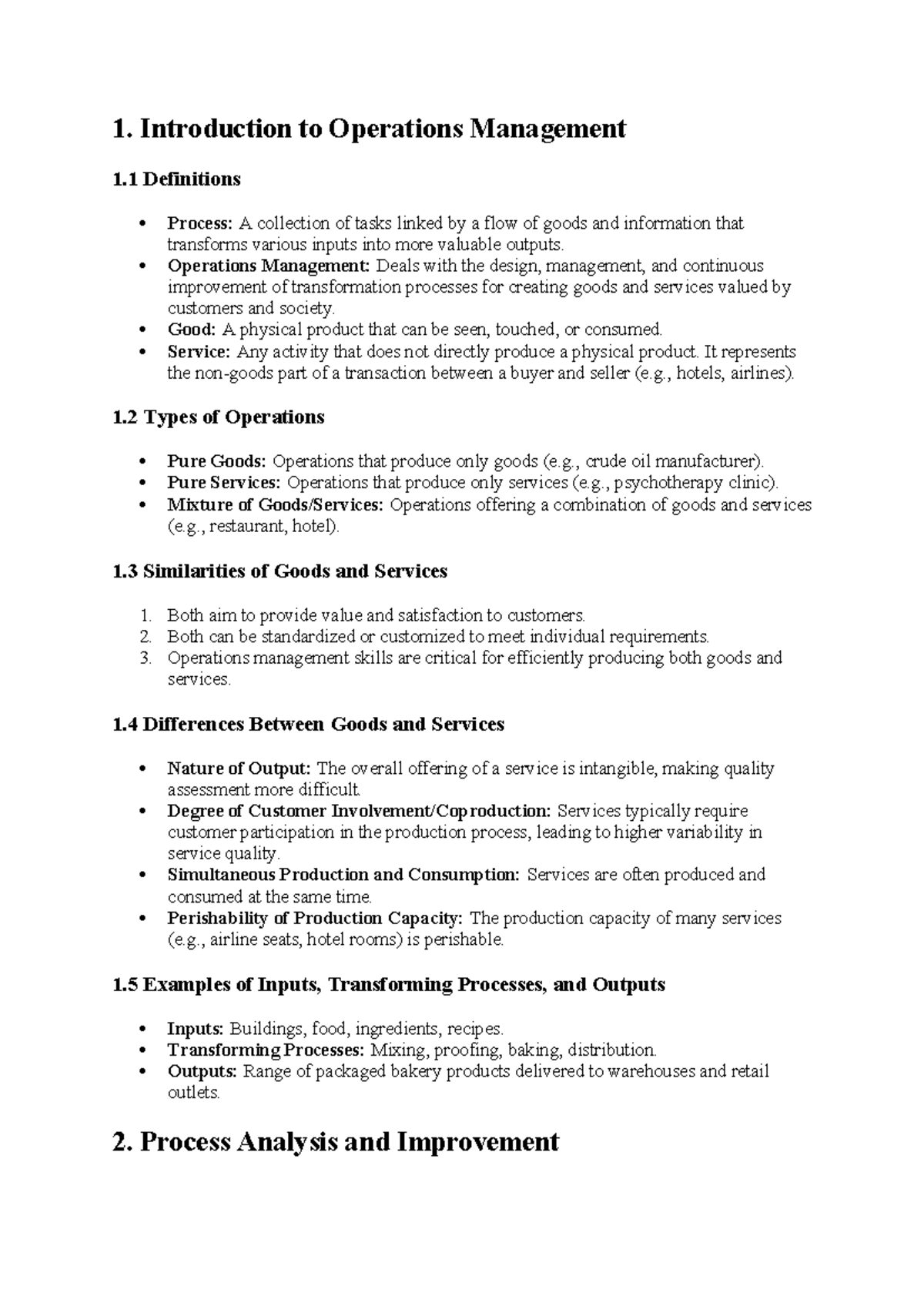 Operations Management Overview: Key Concepts and Process Analysis ...