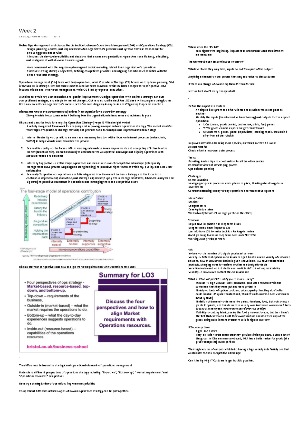 Operations Management (OM) vs. Operations Strategy (OS) - Week 2 Seminar - Studocu