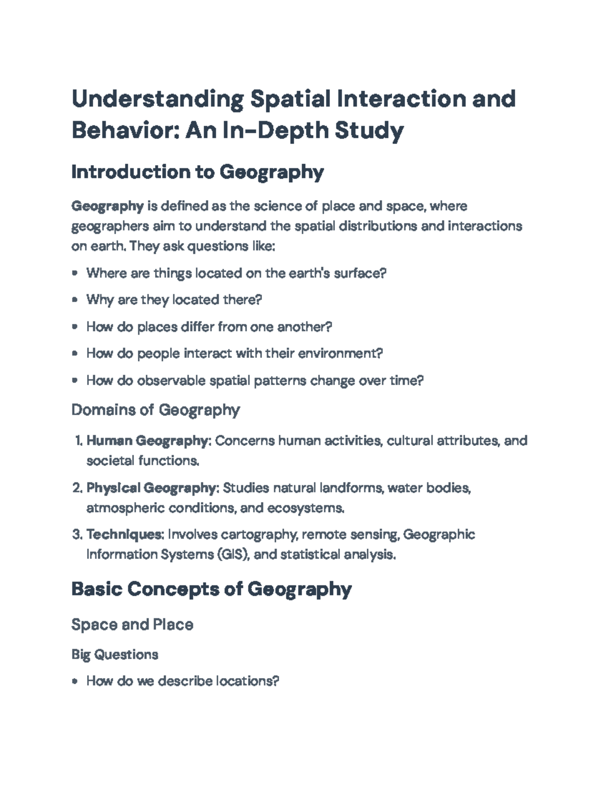 Geography 101: Understanding Spatial Interaction and Human Behavior ...
