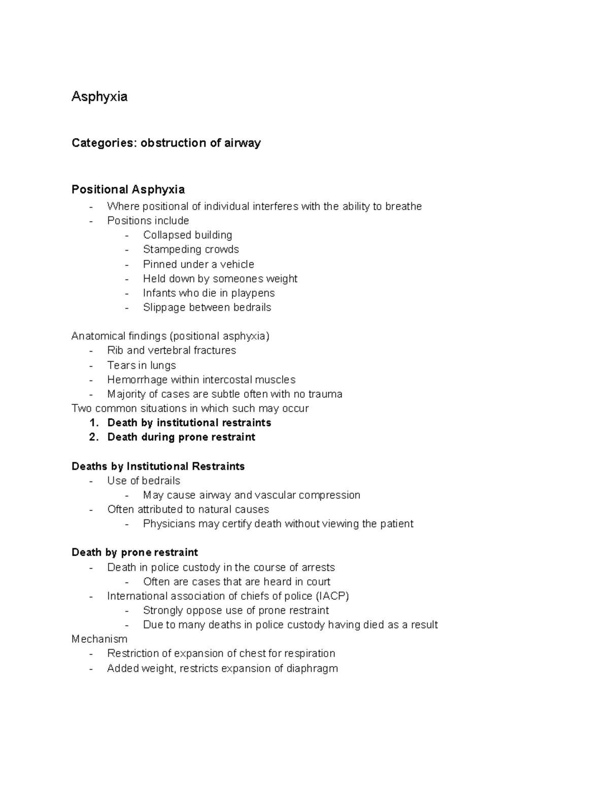 Child Abuse and Asphyxia: Forensic Insights (Course Code: ABC123) - Studocu