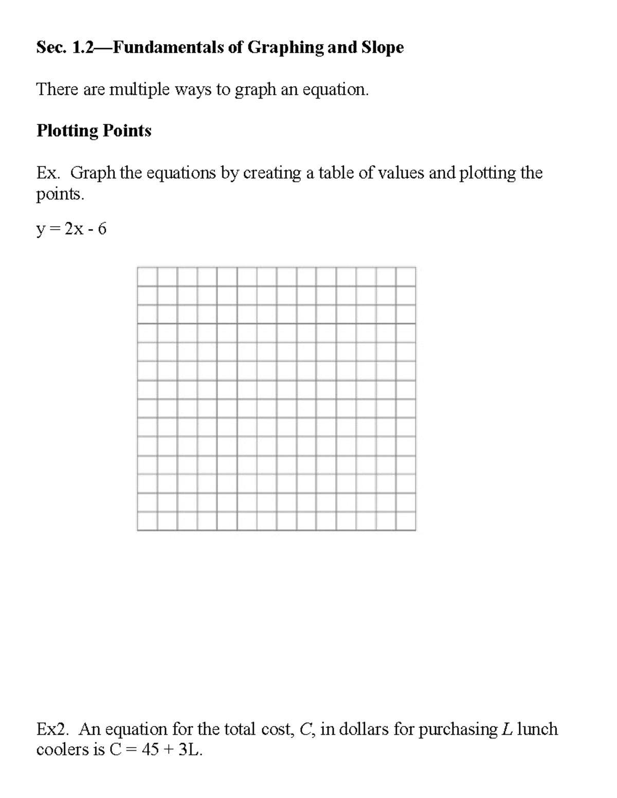 MTH 125 Section 1.2 Notes-fund of graph - Sec. 1—Fundamentals of ...