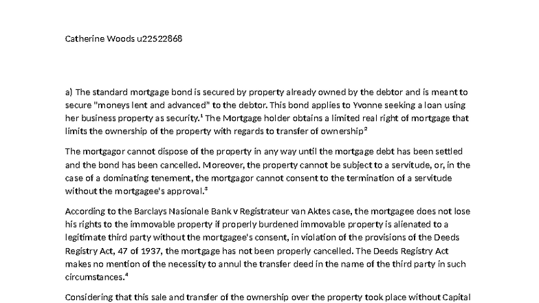 Tutorial 3: Understanding Mortgage Bonds and Property Rights in SA ...