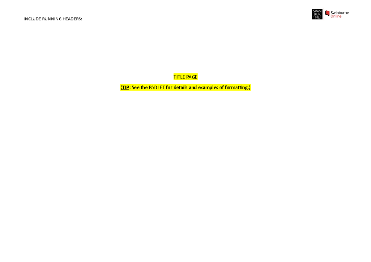 A3 Updated folio template TP2 - TITLE PAGE ( TIP : See the PADLET for ...
