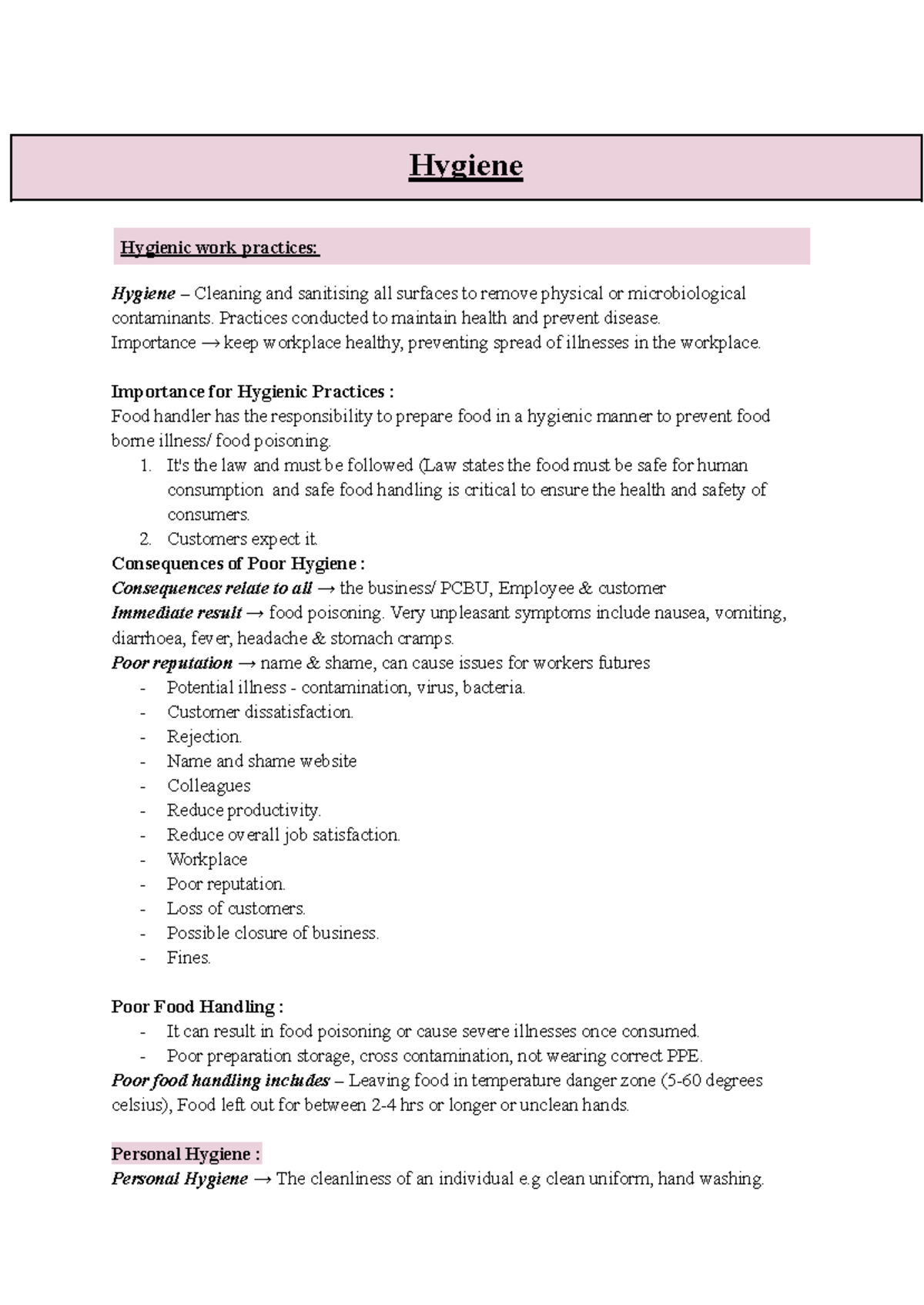 Food Safety Program Overview: Hygiene Practices & Cooking Guidelines ...