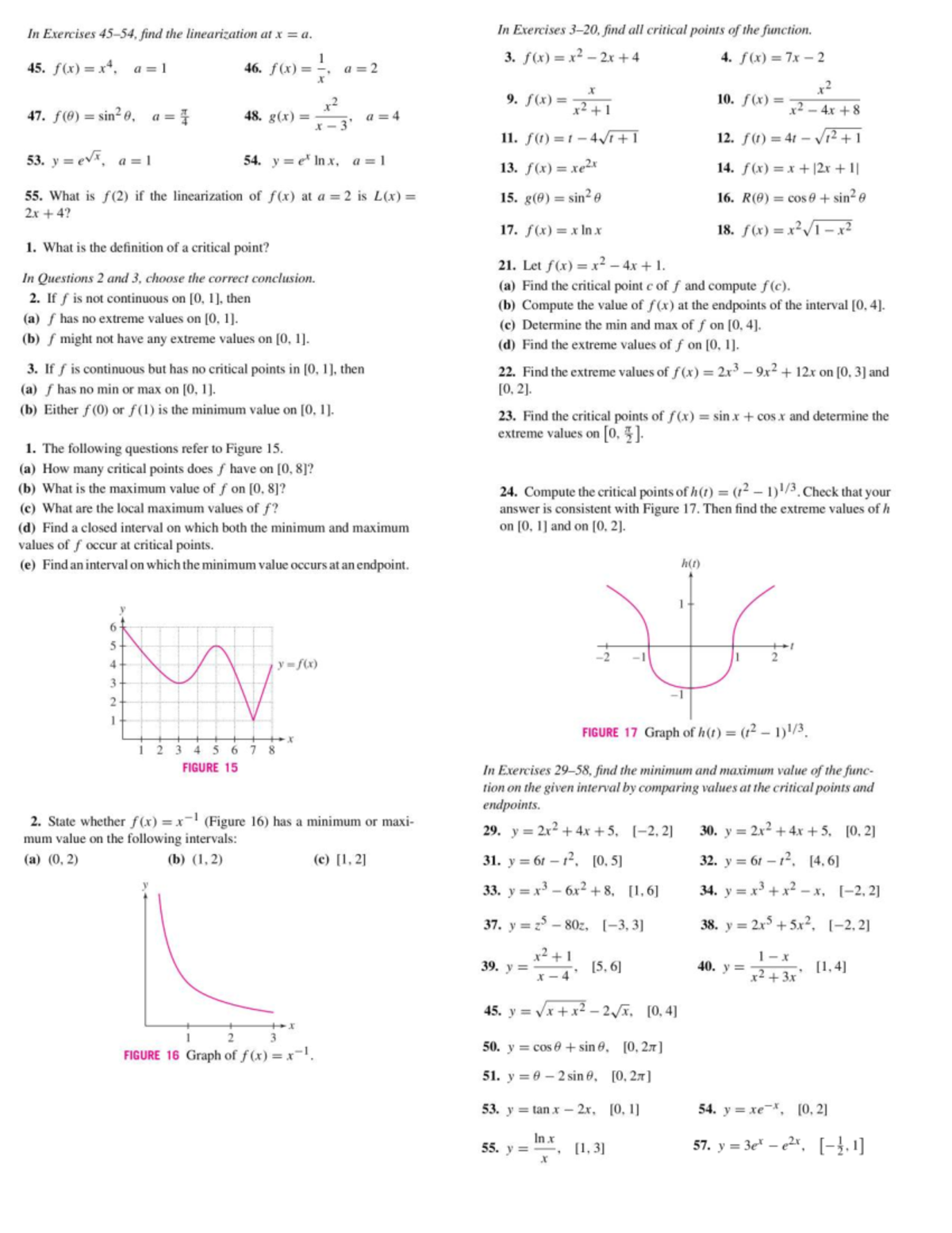 Calculus Exercises: Linearization and Critical Points - Studocu